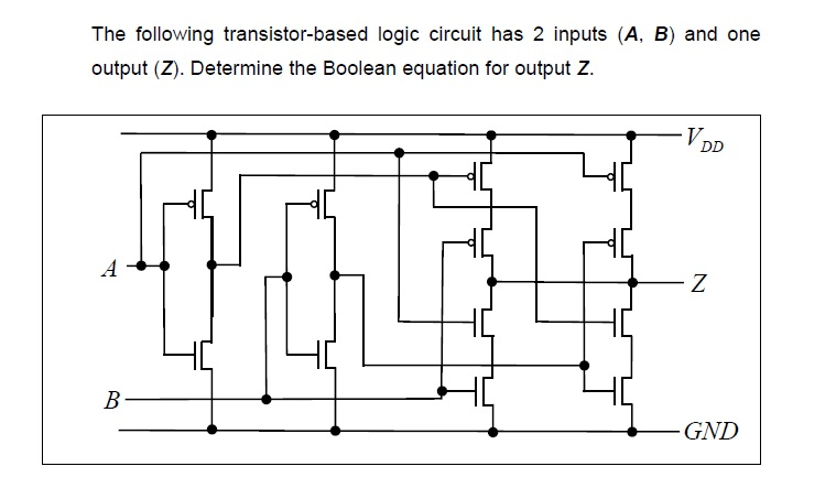 Solved The following transistor-based logic circuit has 2 | Chegg.com