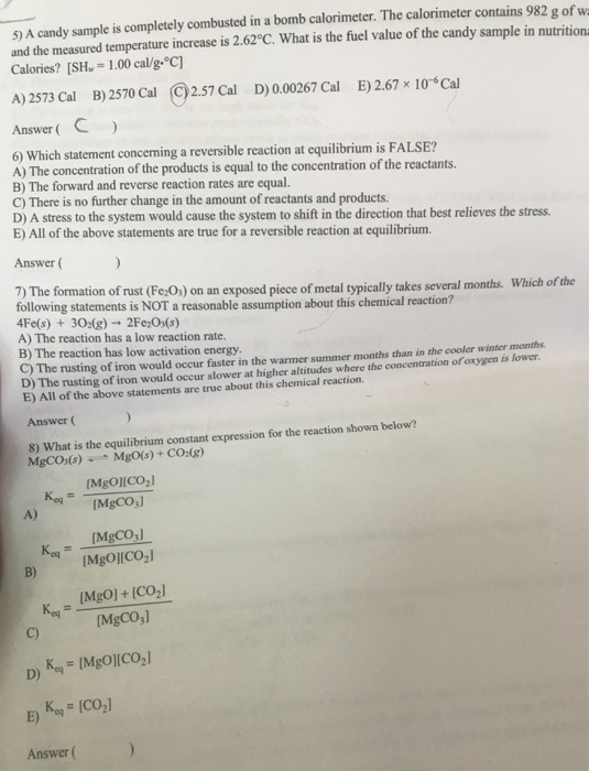 Solved which statement concerning a reversible reaction at | Chegg.com
