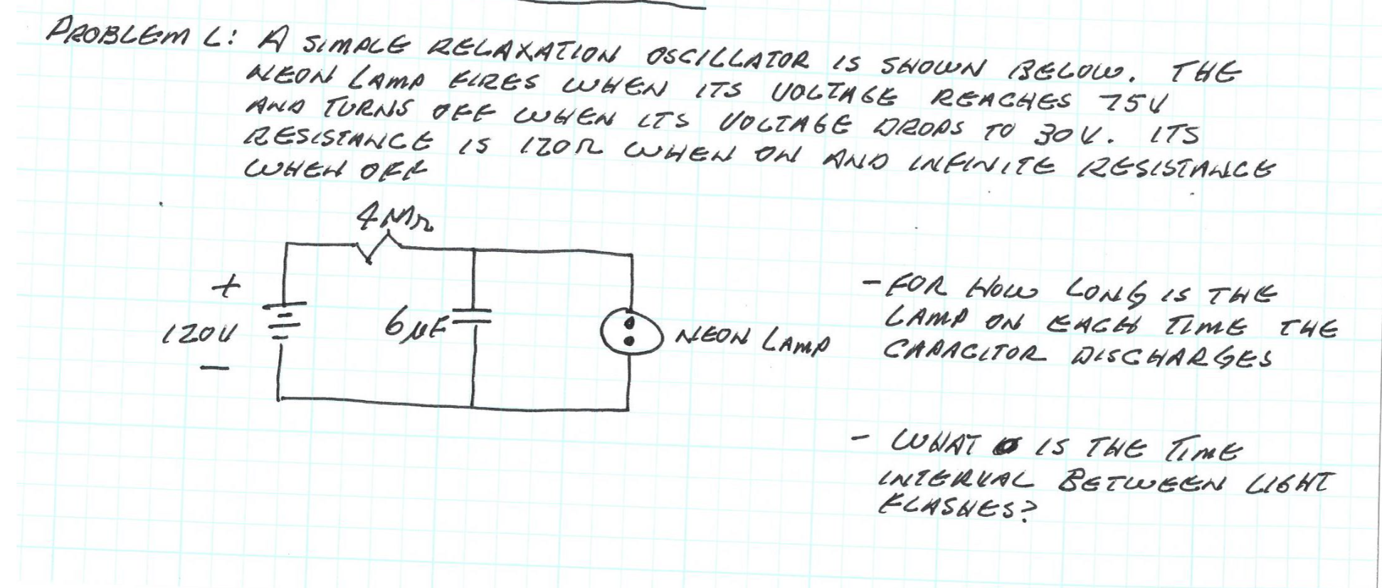 Solved A simple relaxation oscillator is shown below. The | Chegg.com