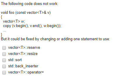 Solved The following code does not work: void foo (const | Chegg.com