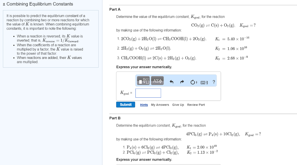 Solved It is possible to predict the equilibrium constant of | Chegg.com