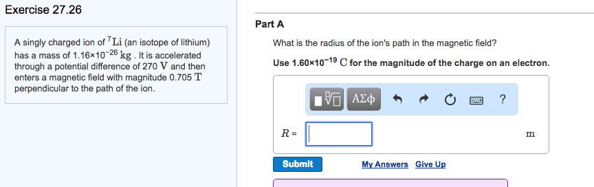 Solved A singly charged ion of^7Li (an isotope of lithium) | Chegg.com