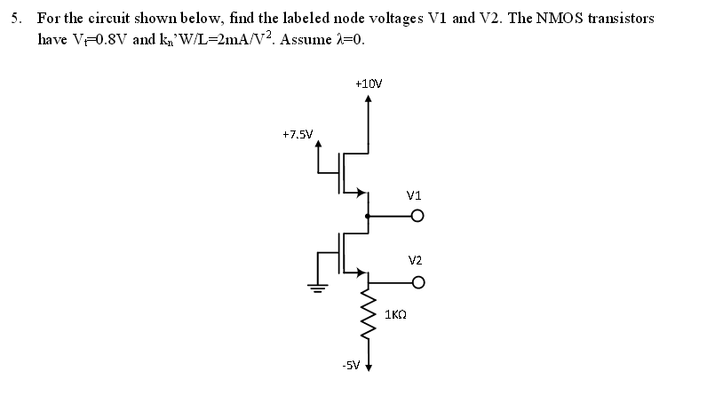 Solved For the circuit shown below, find the labeled node | Chegg.com