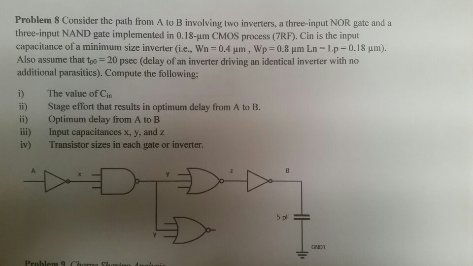 Solved Iving two inverters, a three-input NOR gate and a | Chegg.com