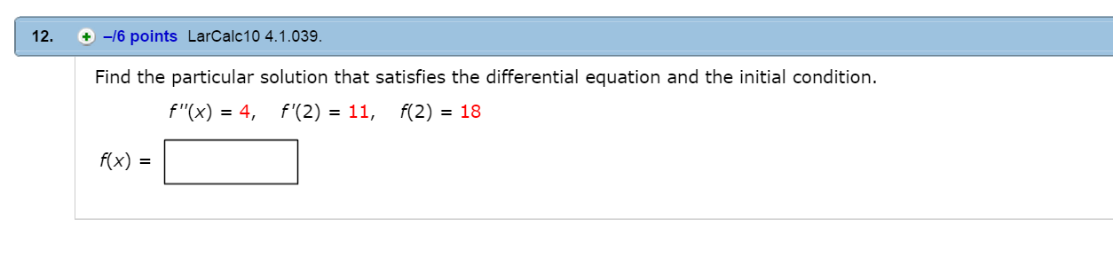 Solved Find the particular solution that satisfies the | Chegg.com
