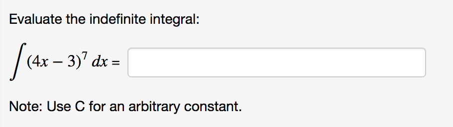 Solved Evaluate the indefinite integral: integral (4x - | Chegg.com