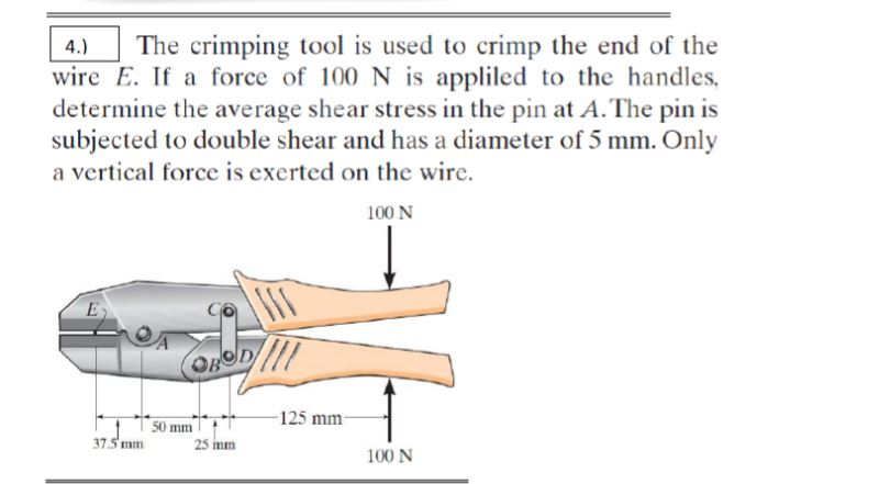 Solved The crimping tool is used to crimp the end of the | Chegg.com