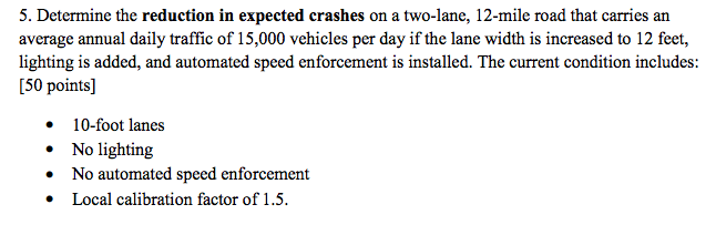 Determine the reduction in expected crashes on a | Chegg.com