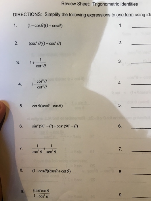 Solved Simplify the following expressions to one term using | Chegg.com