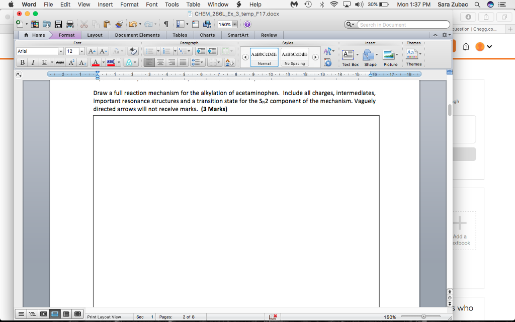 Word File Edit View Insert Format Font Tools Table