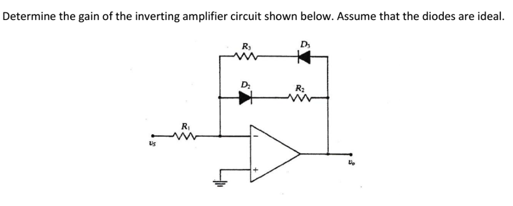 Solved Determine the gain of the inverting amplifier circuit | Chegg.com