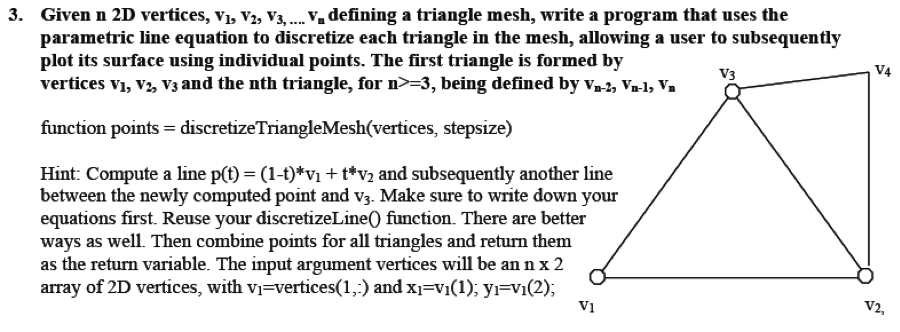 Solved: Given N 2D Vertices, V1, V2, V3.... Vn Defining A ... | Chegg.com