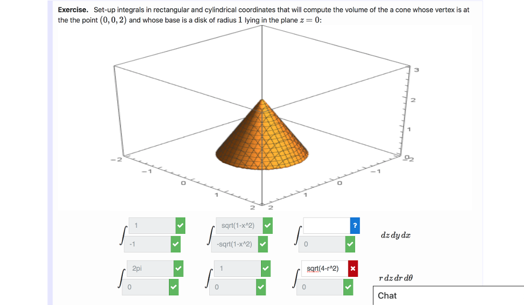 Solved Exercise. Set-up integrals in rectangular and | Chegg.com