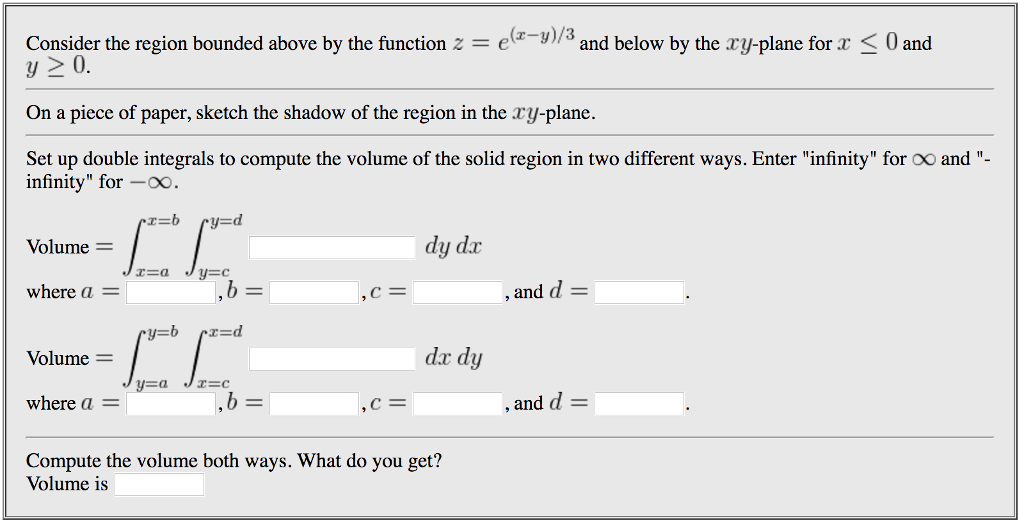 Solved Consider the region bounded above by the function z = | Chegg.com