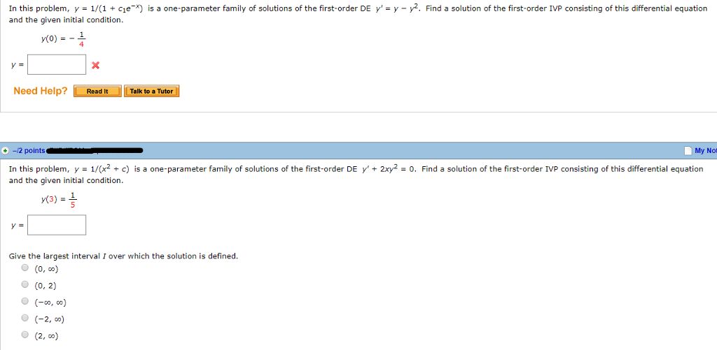 Solved In this problem, y = 1/(1 + c_1 e^-x) is a | Chegg.com