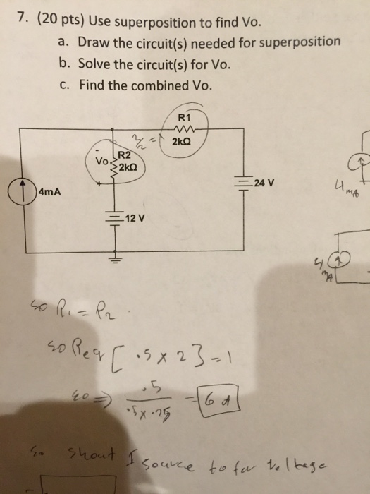 Solved Use superposition to find Vo. Draw the circuit(s) | Chegg.com Solved Use superposition to find Vo. Draw the circuit(s) | Chegg.com