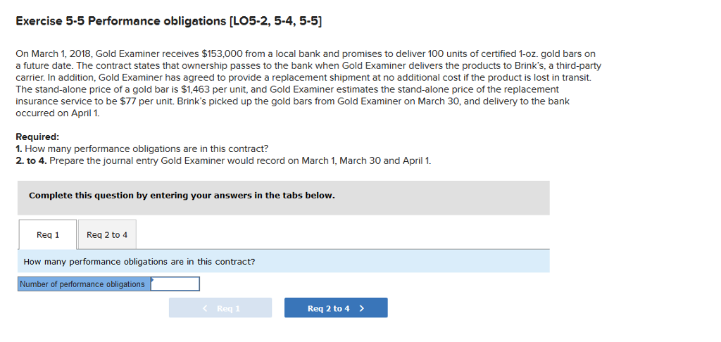 Solved Exercise 5-5 Performance obligations [L05-2, 5-4, | Chegg.com