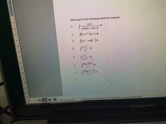 Solved Solve each of the following indefinite integrals. | Chegg.com