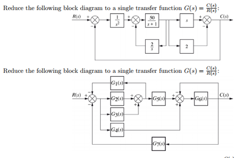 Solved Reduce The Following Block Diagram To A Single