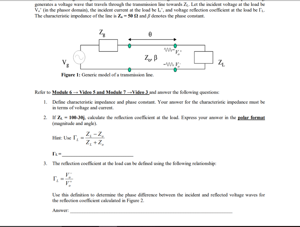 Solved generates a voltage wave that travels through the | Chegg.com