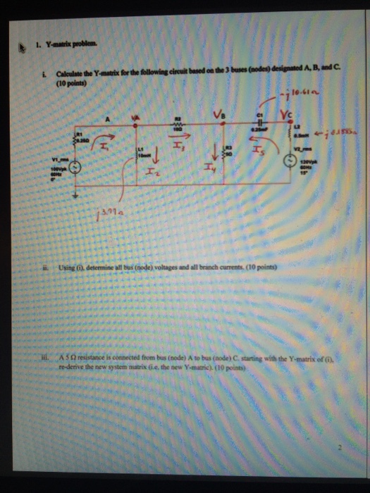 Calculate the Y matrix for the following circuit | Chegg.com
