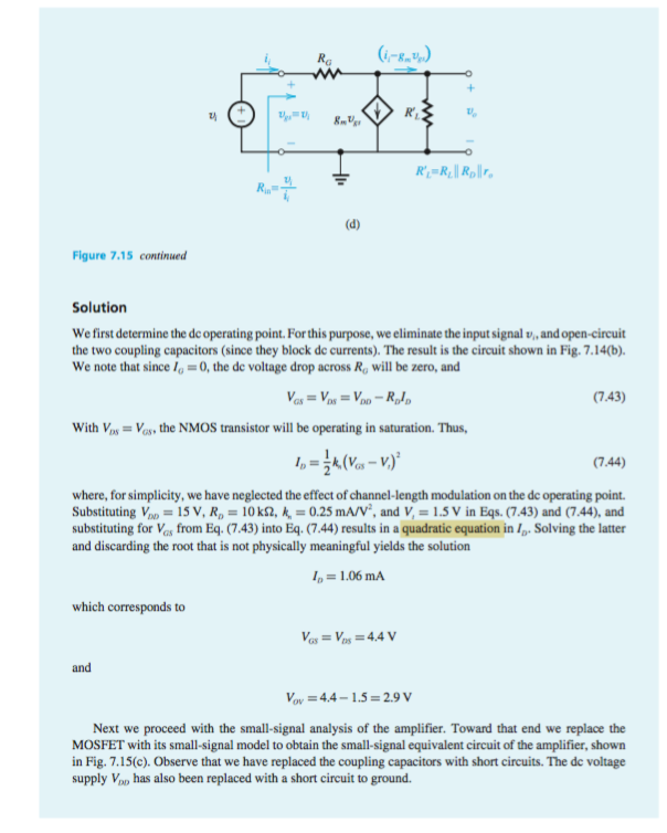 Solved Topic: (Transistor Amplifiers) It's the example | Chegg.com