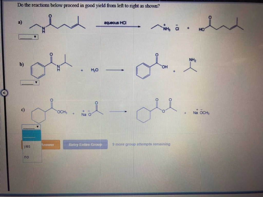 Solved Do the reactions below proceed in good yield from | Chegg.com
