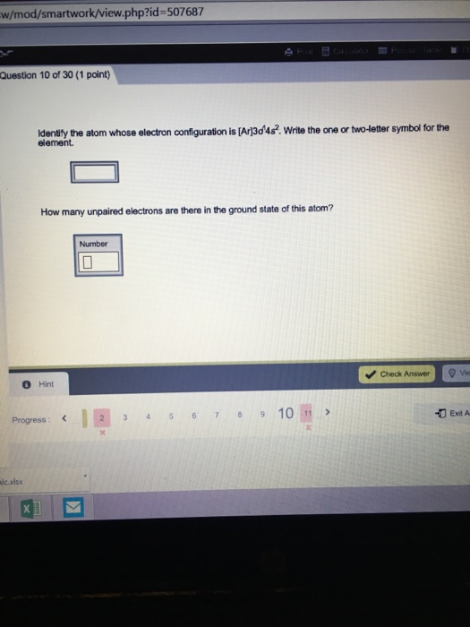 Solved Identify the atom whose electron configuration is | Chegg.com