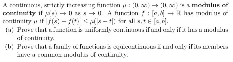 Solved A continuous, strictly increasing function mu: (0, | Chegg.com