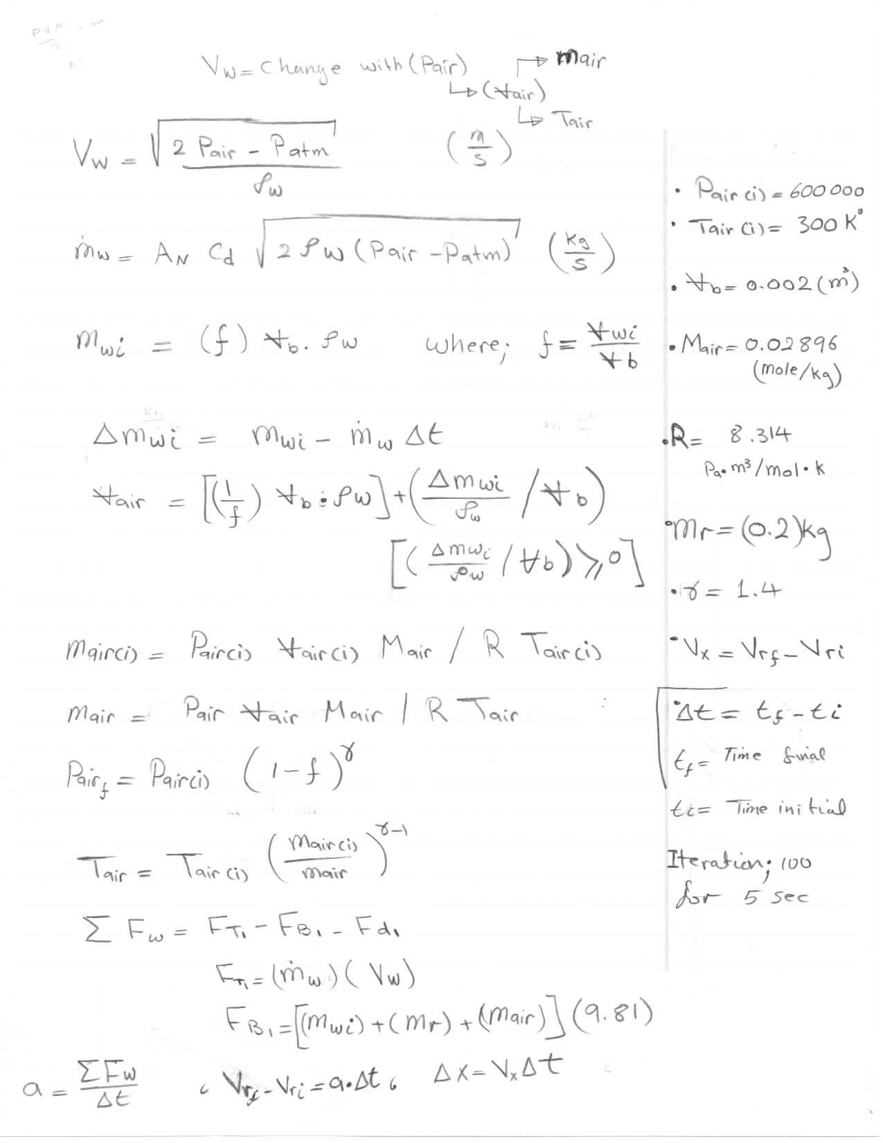 Solved Water Rocket MatLab Code, Ready Water Rocket | Chegg.com