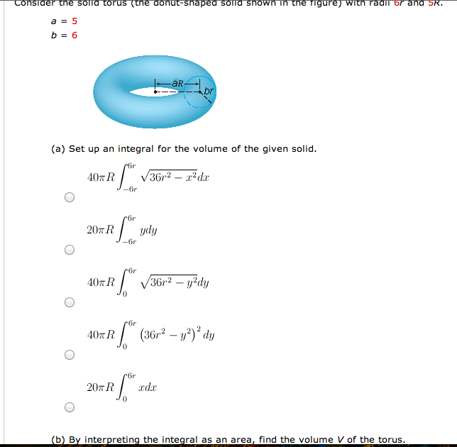 Solved Consider the solid torus (the donut-shaped solid | Chegg.com