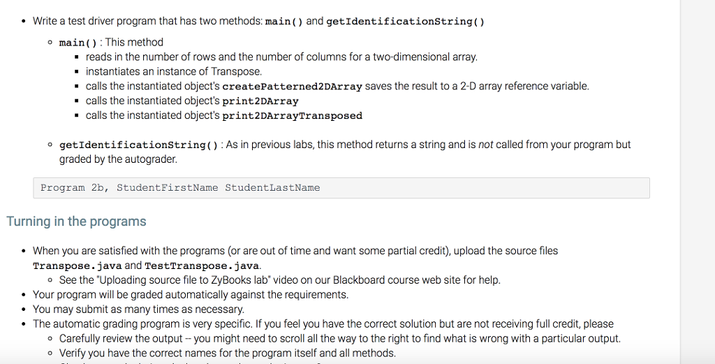 Solved Write a test driver program that has two methods: | Chegg.com