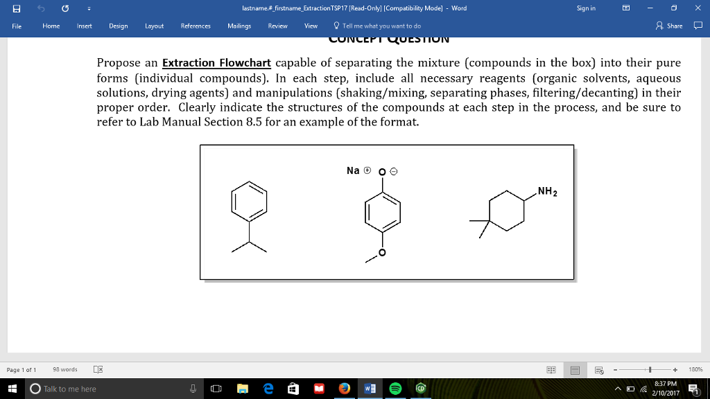 Solved X lastnameie firstname ExtractionTSP17 [Read-onlyl | Chegg.com