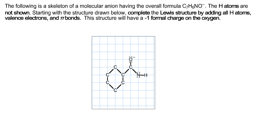 Solved The following is a skeleton of a molecular anion | Chegg.com