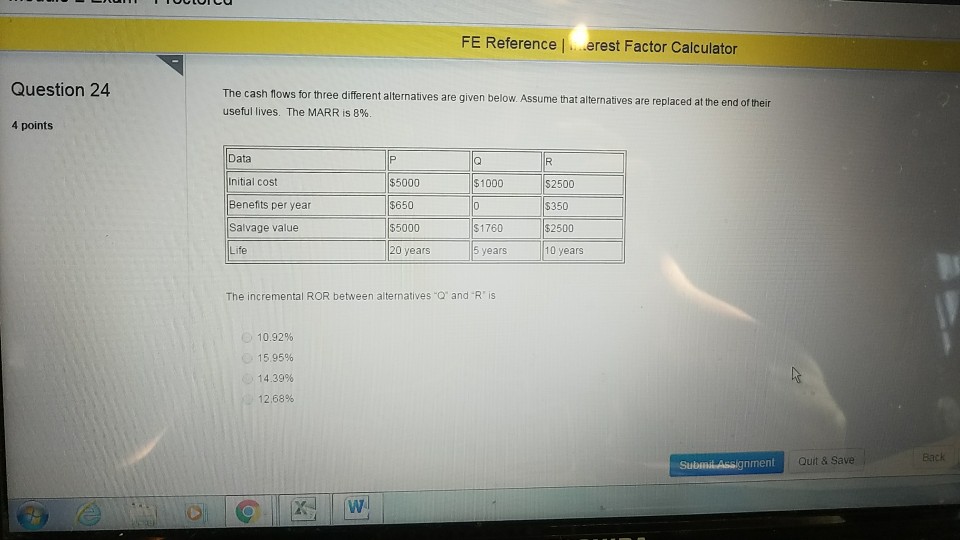 Solved The cash flows for three different alternatives are | Chegg.com