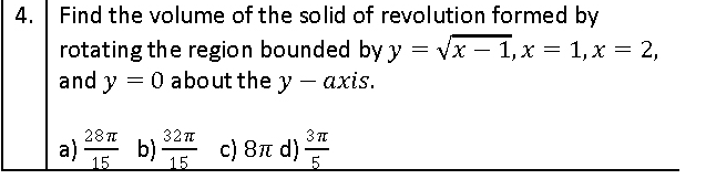 Solved Find the volume of the solid of revolution formed by | Chegg.com
