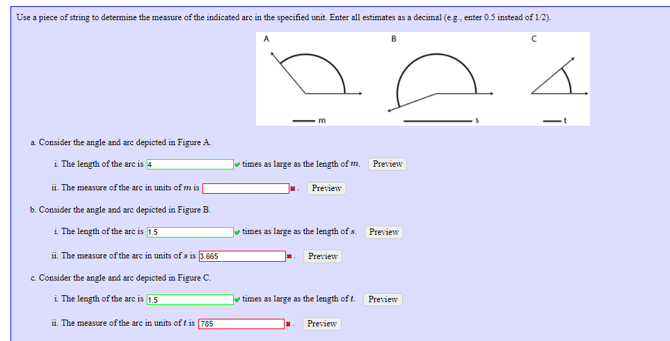Solved Use a piece of string to determine the measure of the | Chegg.com
