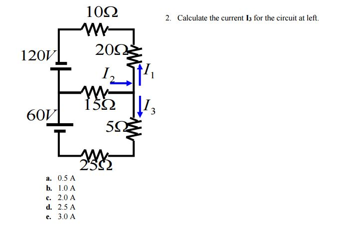 Solved Calculate the current I_3 for the circuit at left. | Chegg.com