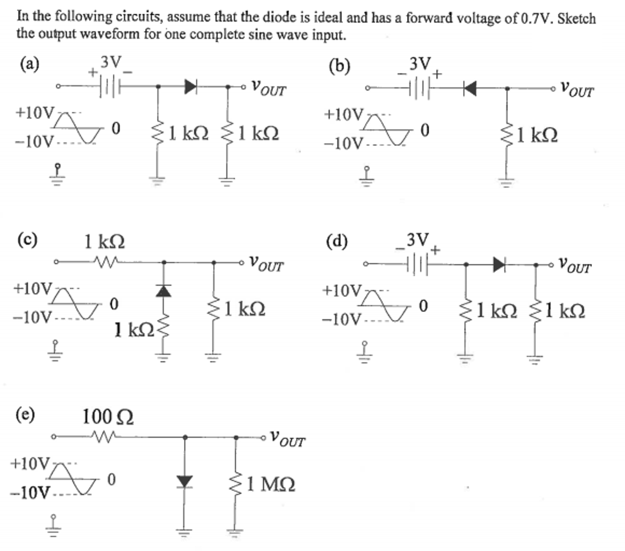 Solved If the following circuits, assume that the diode is | Chegg.com