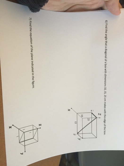 Solved Find the angle that a diagonal of a box with | Chegg.com