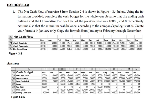 Solved EXERCISE 4.3 1. The Net Cash Flow of exercise 5 from | Chegg.com