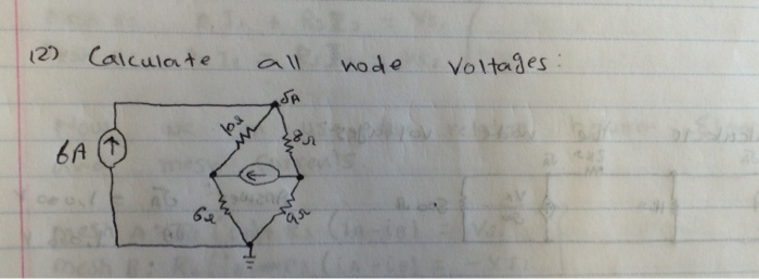 (2) Calculate all node voltages: | Chegg.com