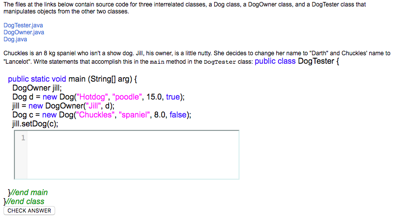 Solved The files at the links below contain source code for | Chegg.com