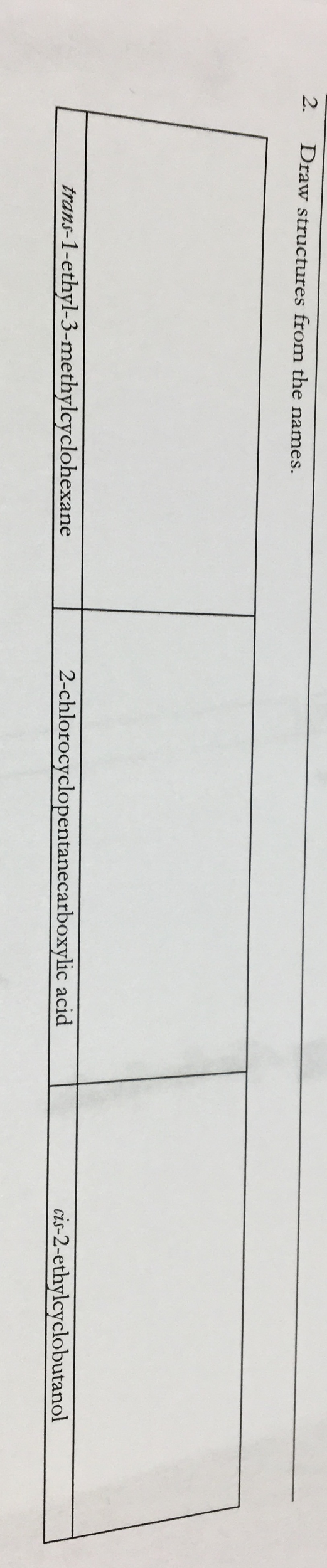 Solved Draw structures from the names. | Chegg.com