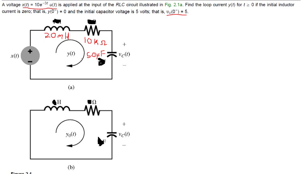 Solved A voltage x(t) = 10e-3t u(t) is applied at the input | Chegg.com