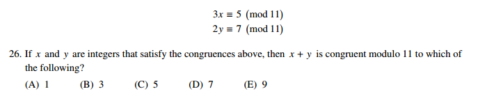 Solved If x and y are integers that satisfy the congruence's | Chegg.com