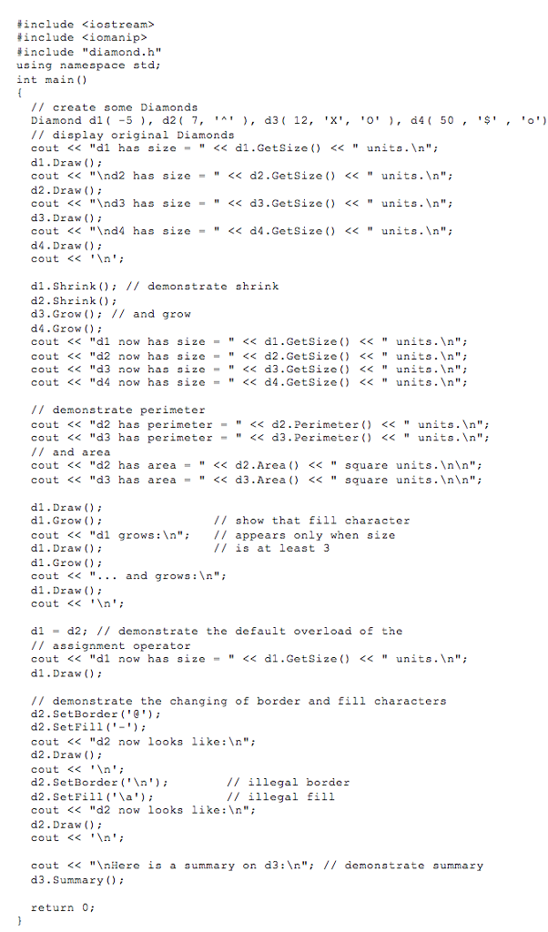 Solved C++ Programming Specifications: The single | Chegg.com