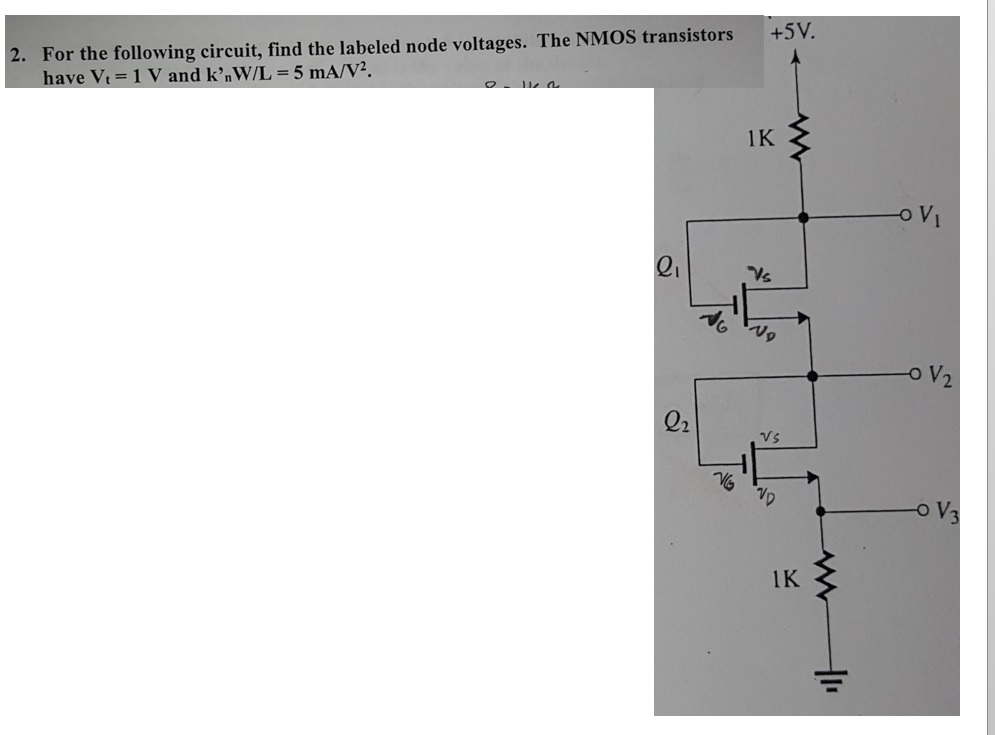 Solved For the following circuit, find the labeled node | Chegg.com