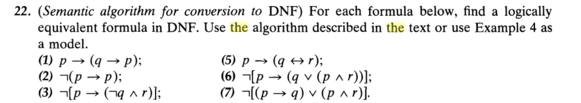 Solved For each formula below, find a logically equivalent | Chegg.com