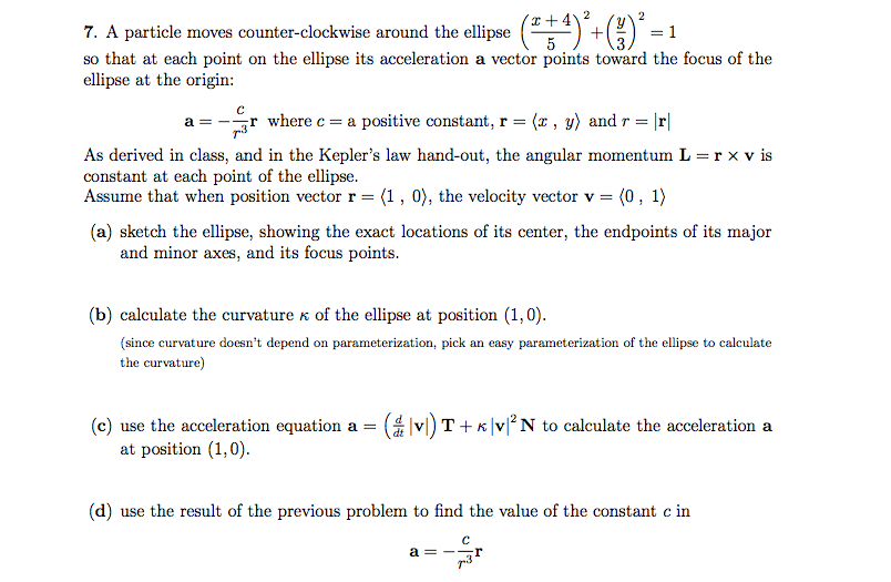 A particle moves counter-clockwise around the ellipse | Chegg.com